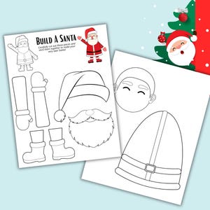Christmas Printable Build A Santa Kids Craft Instant Download - Etsy