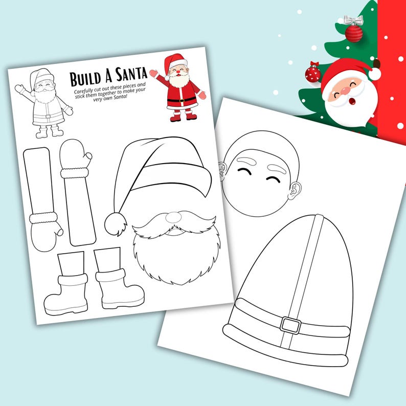 Christmas Printable Build A Santa Kids Craft Instant Download - Etsy