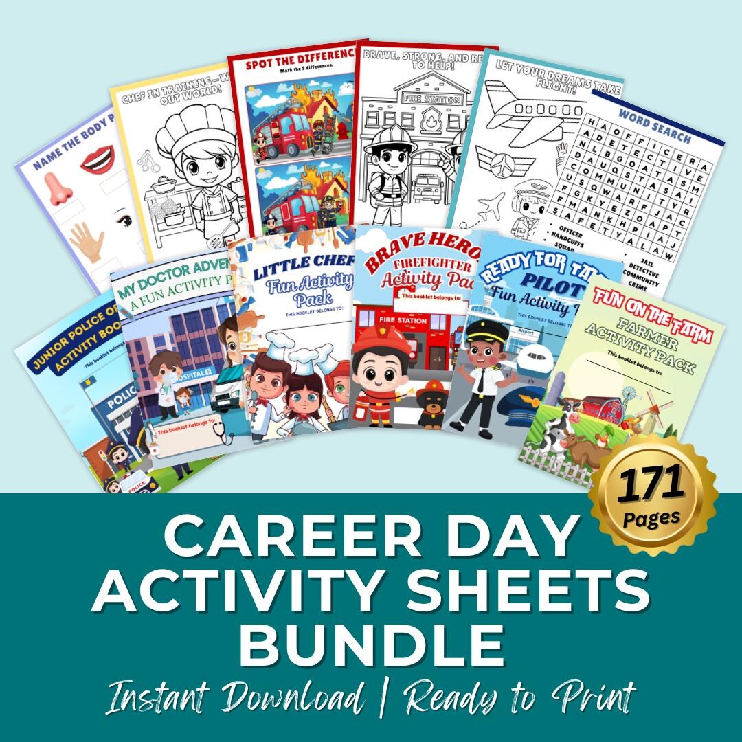 Career Day Activity Sheets Bundle – Community Helpers Printables ...