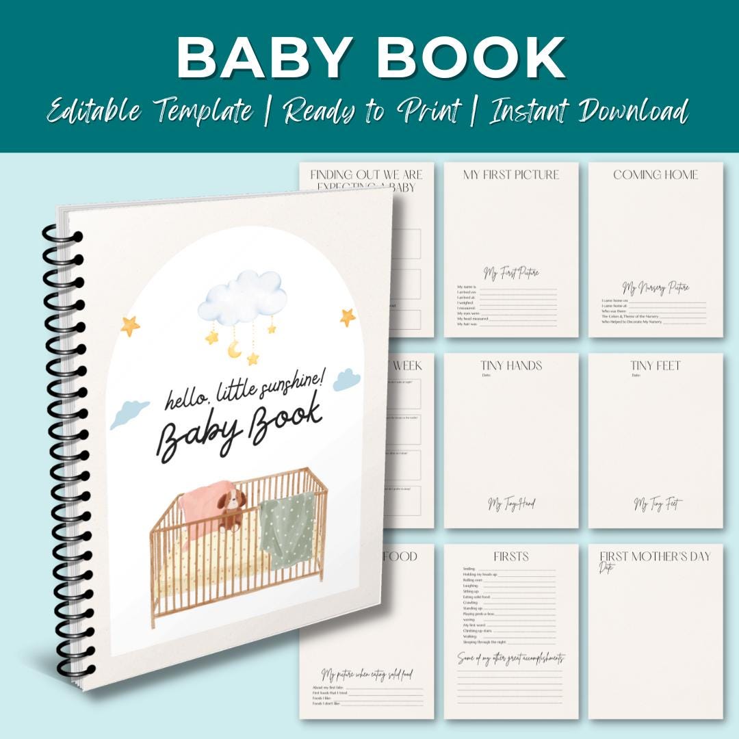Baby Milestone Planner Book Gender Neutral Journal Calendar Pages ...
