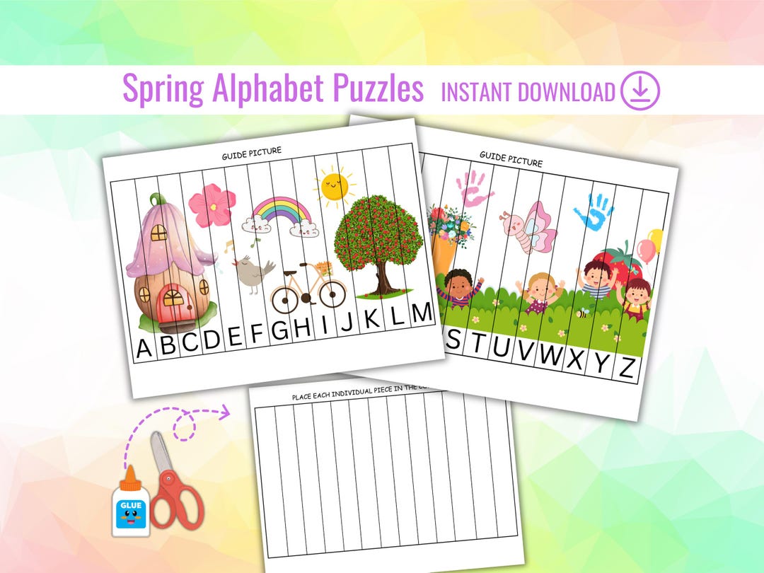 Spring Themed Alphabet Puzzle Set - Fun & Educational Instant Download ...
