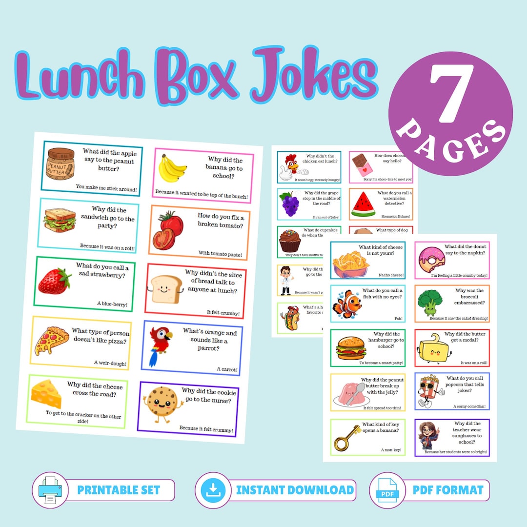 Lunchbox Joke Cards Lunch Note Idea School Surprise Daily Message ...