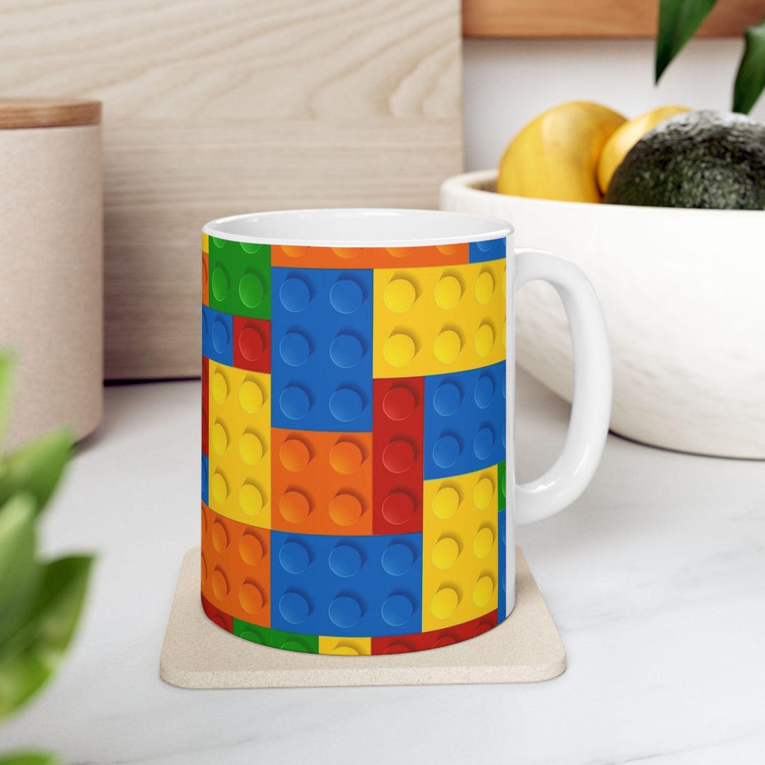 Vibrant LEGO Bricks Inspired Ceramic Mug A Playful Treat for Coffee ...
