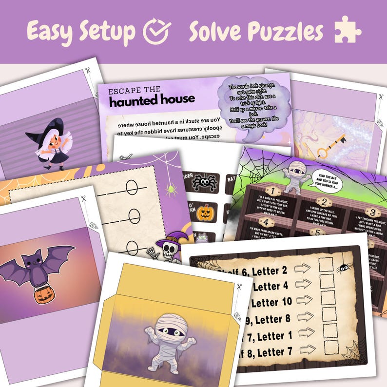 Halloween Escape Room Printable Puzzle Spooky Fun Party Game Haunted ...