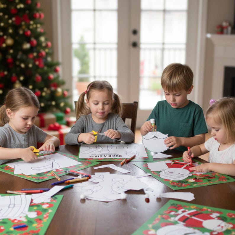 Christmas Printable Build A Santa Kids Craft Instant Download - Etsy