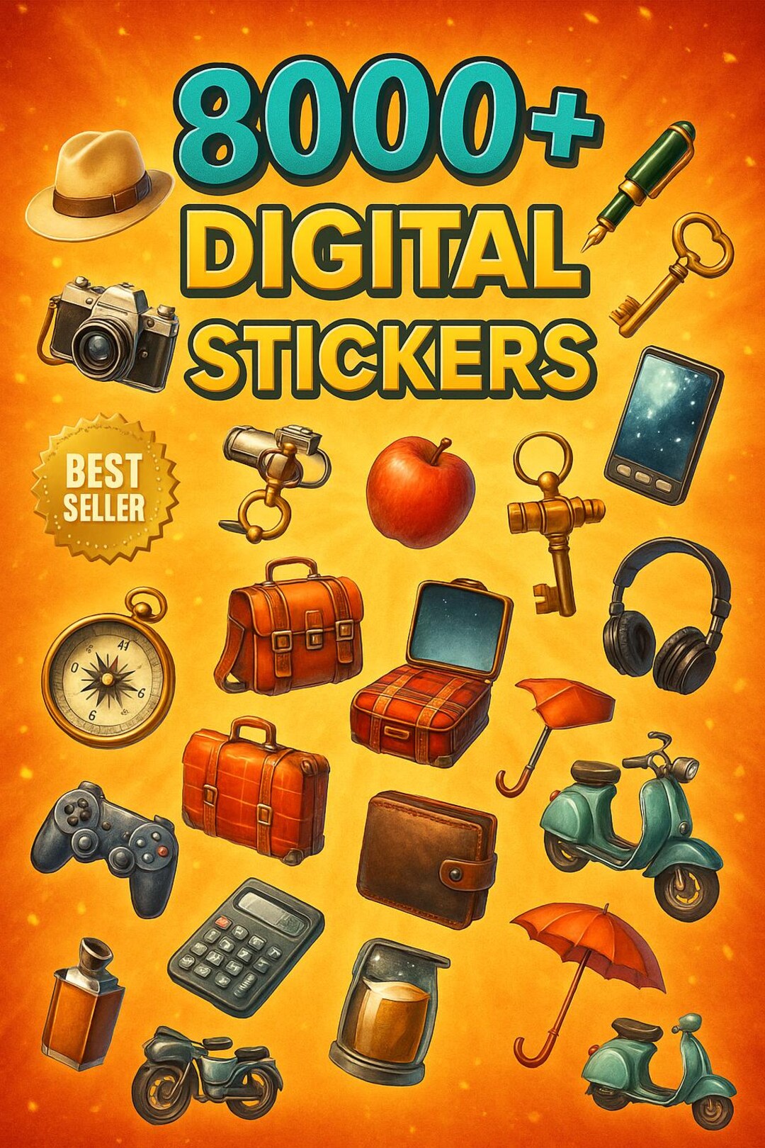 Digital Stickers Clipart Bundle PNG Icons for Planner Scrapbooking ...