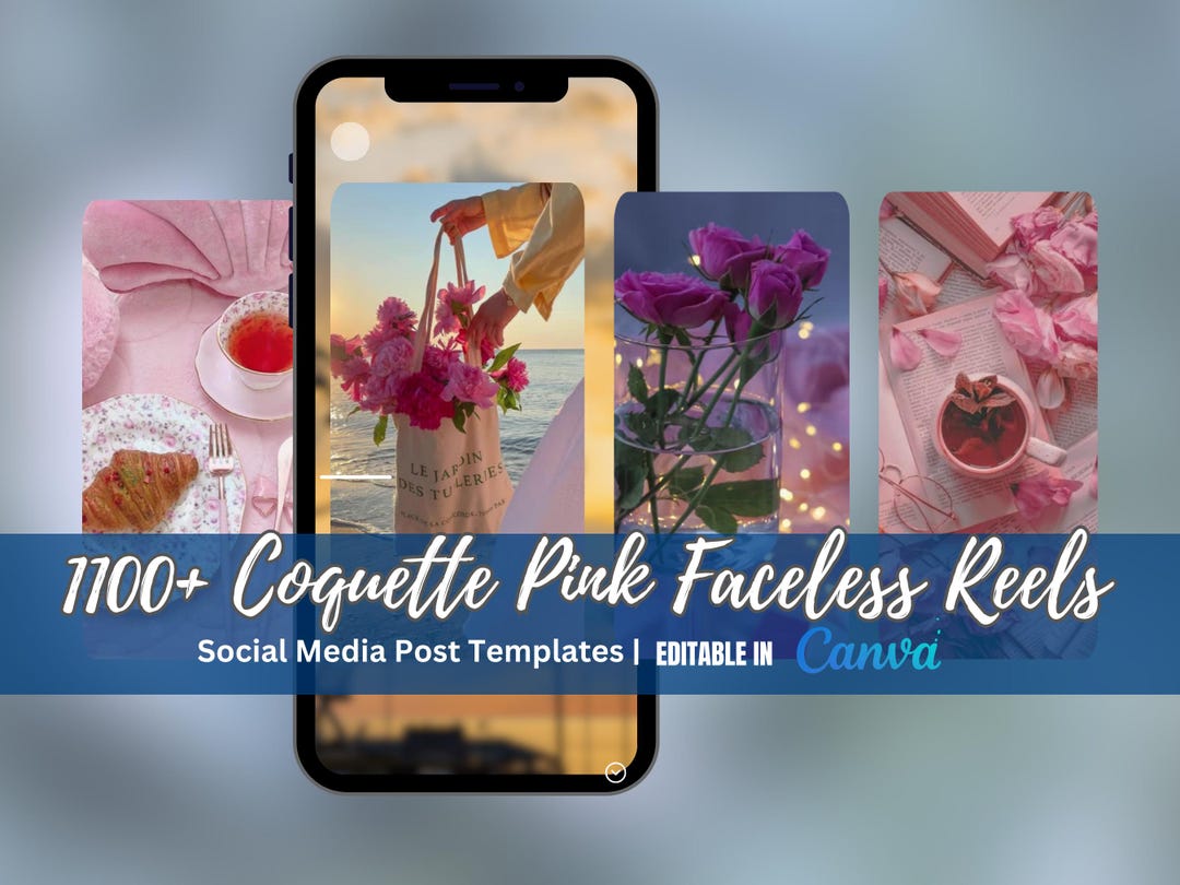 1100 Premium Pink Coquette Templates Editable Canva Video Reels Bundle ...