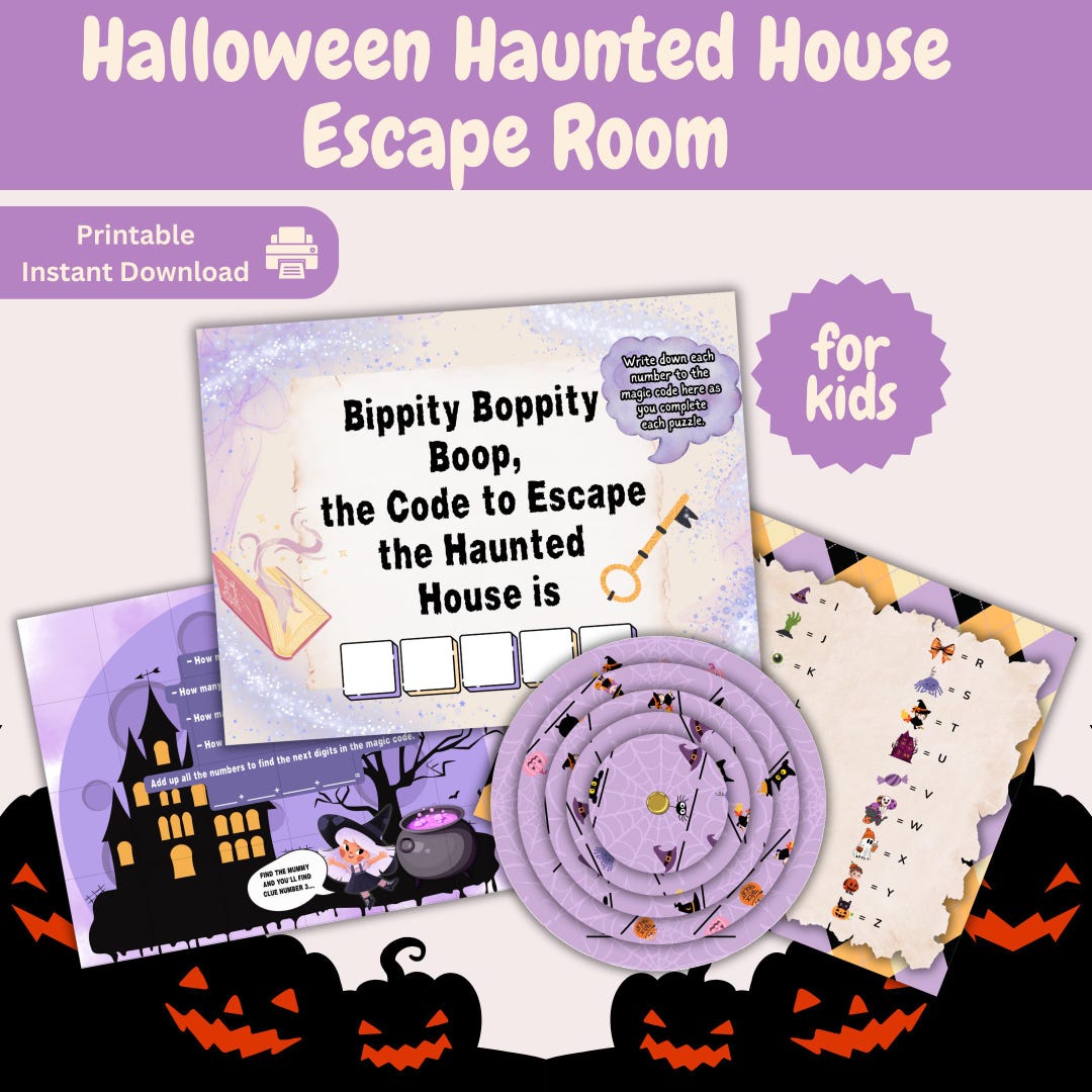 Halloween Escape Room Printable Puzzle Spooky Fun Party Game Haunted ...