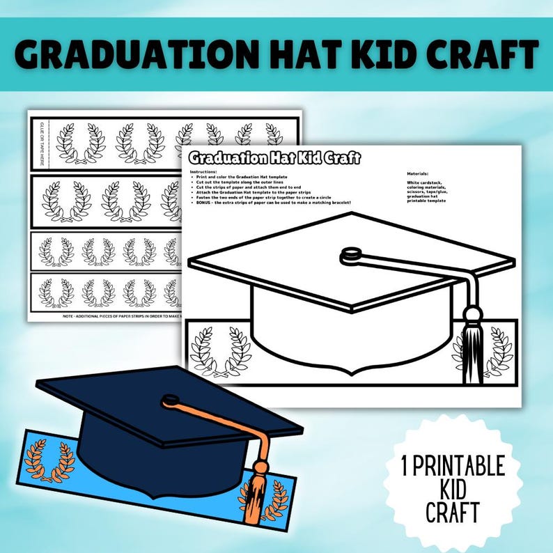 Graduation Hat Craft | Printable Preschool & Kindergarten Activity ...