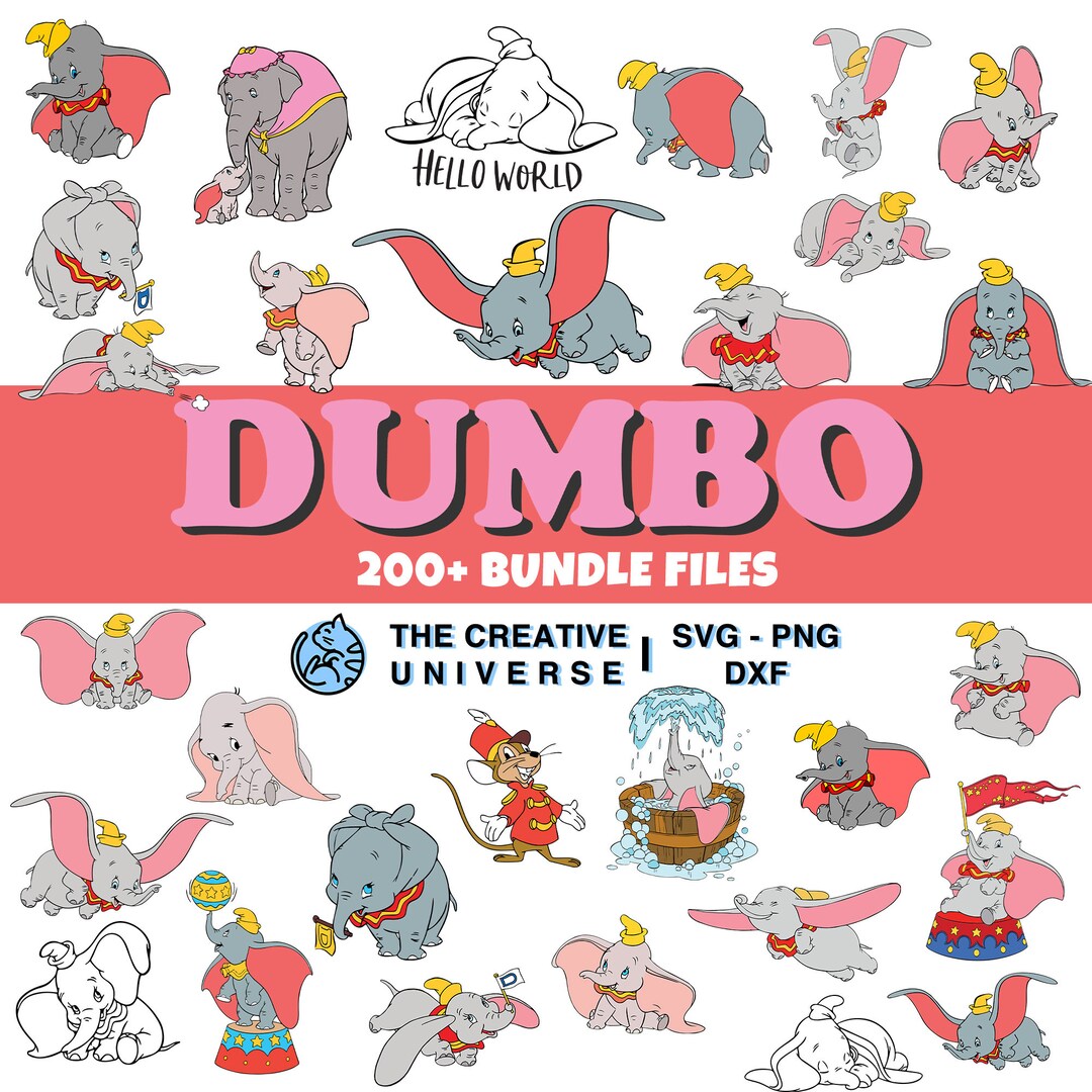 Dumbo Svg Bundle , Elephant, Cricut, Png , Dxf - Etsy Australia