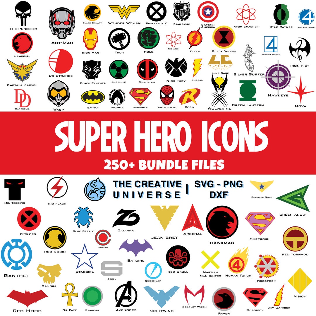 Super Heros Icons Svg Bundle ,super Boy, Super Girl, Cut Files ...