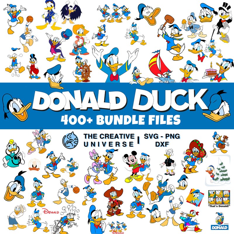 Donald Duck Svg - Etsy
