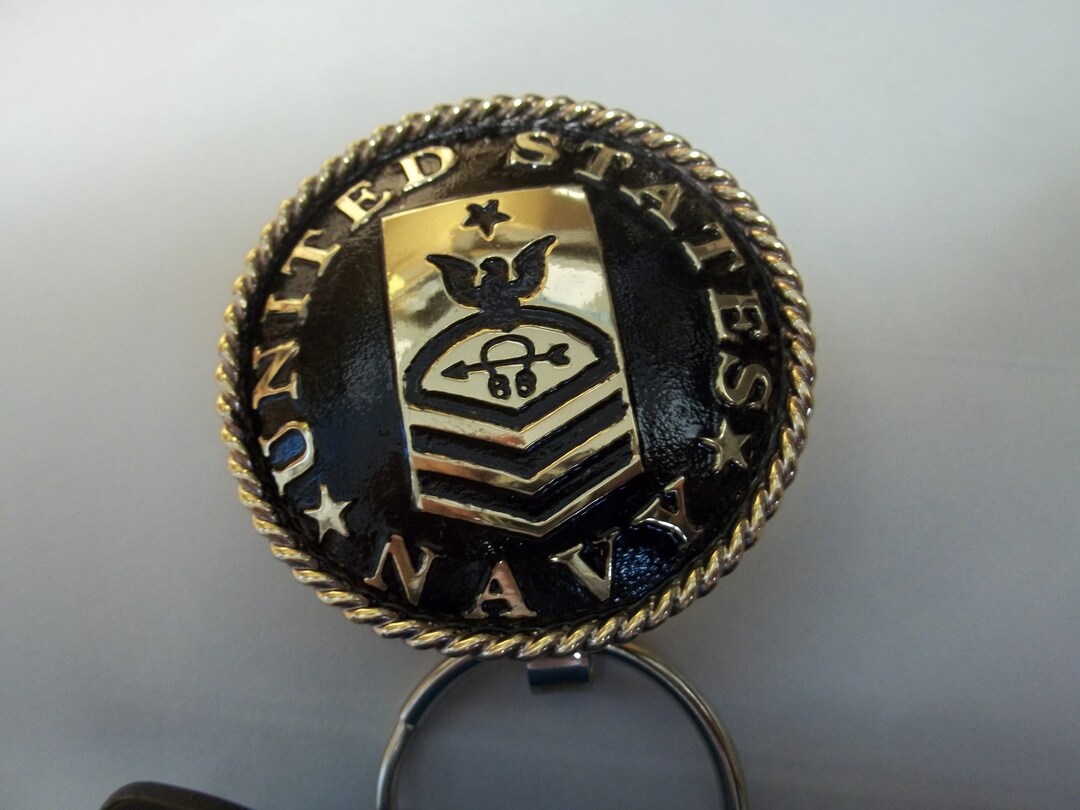 002 UNITED STATES NAVY Key Ring in Black With Insignia for - Etsy