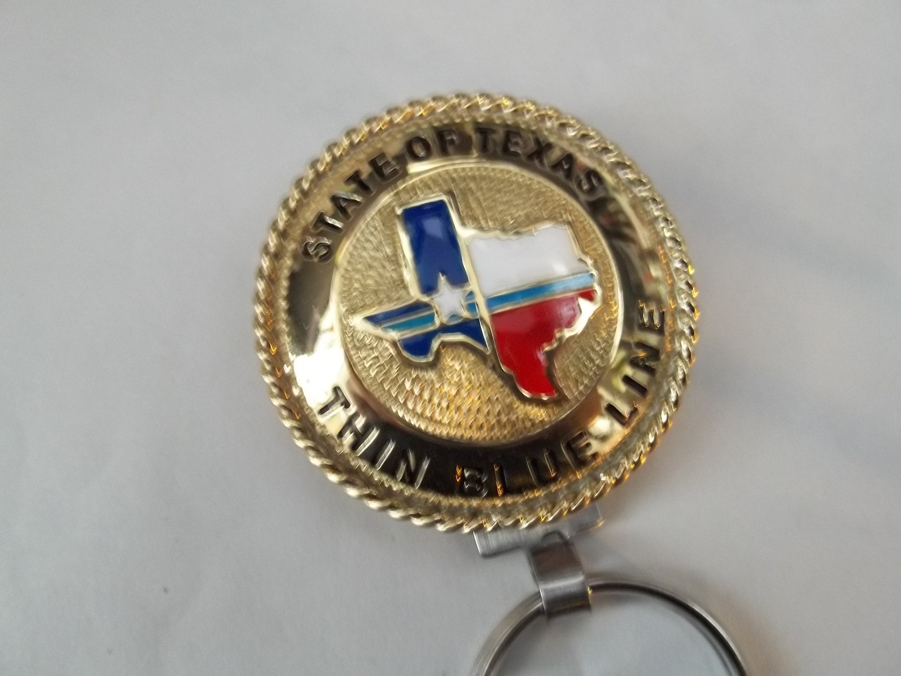 742 THIN BLUE LINE State of Texas Beveled Gold Center | Etsy