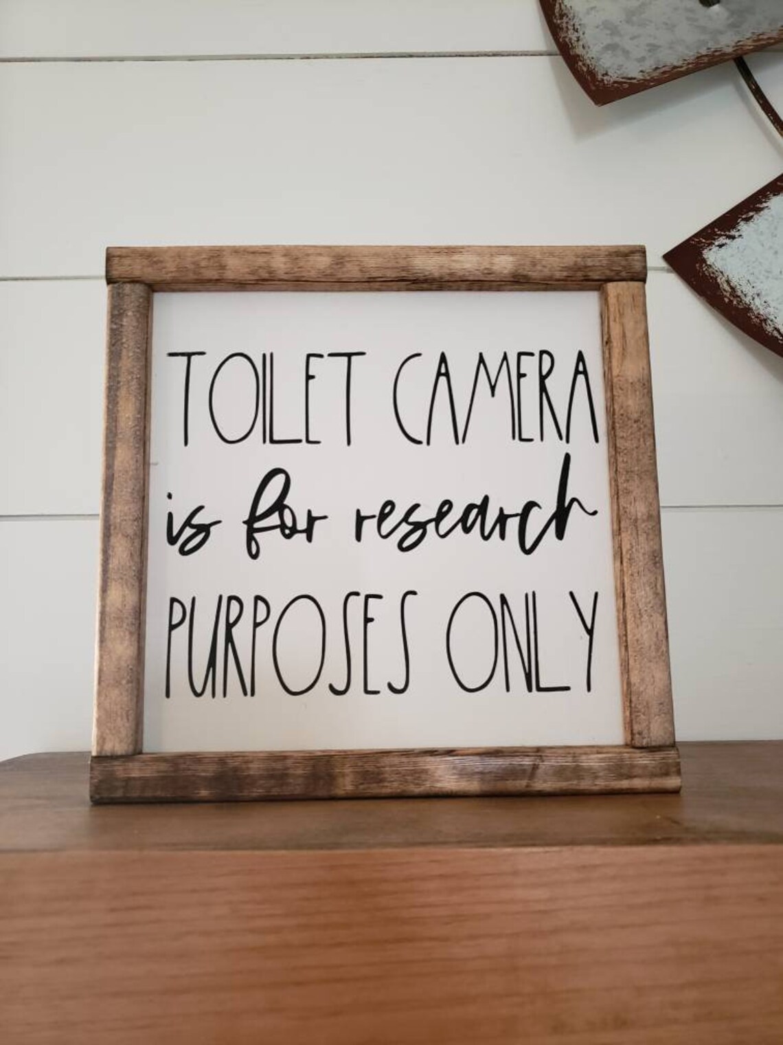 Bathroom Sign, Toilet Camera is for Research, Wood Sign, Bathroom Wall ...