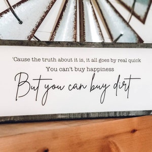 Buy Dirt Sign, Above Bed Sign, Wood Sign, Country Music Lyrics, Wedding ...