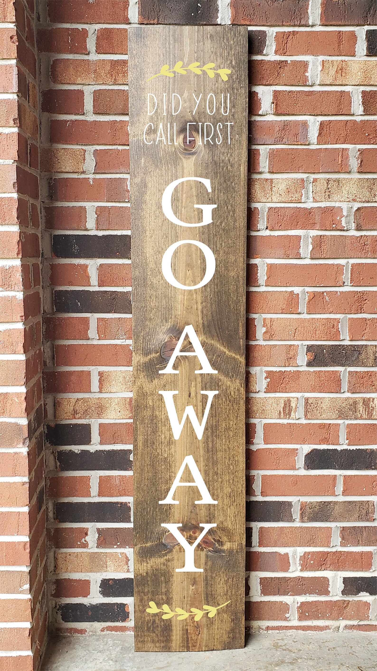 Go Away Porch Sign Front Door Welcome Sign Tall Leaning - Etsy
