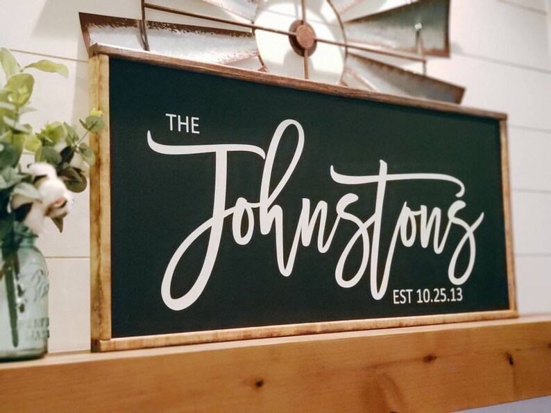 Last Name Sign Family Established Sign Family Name Sign | Etsy