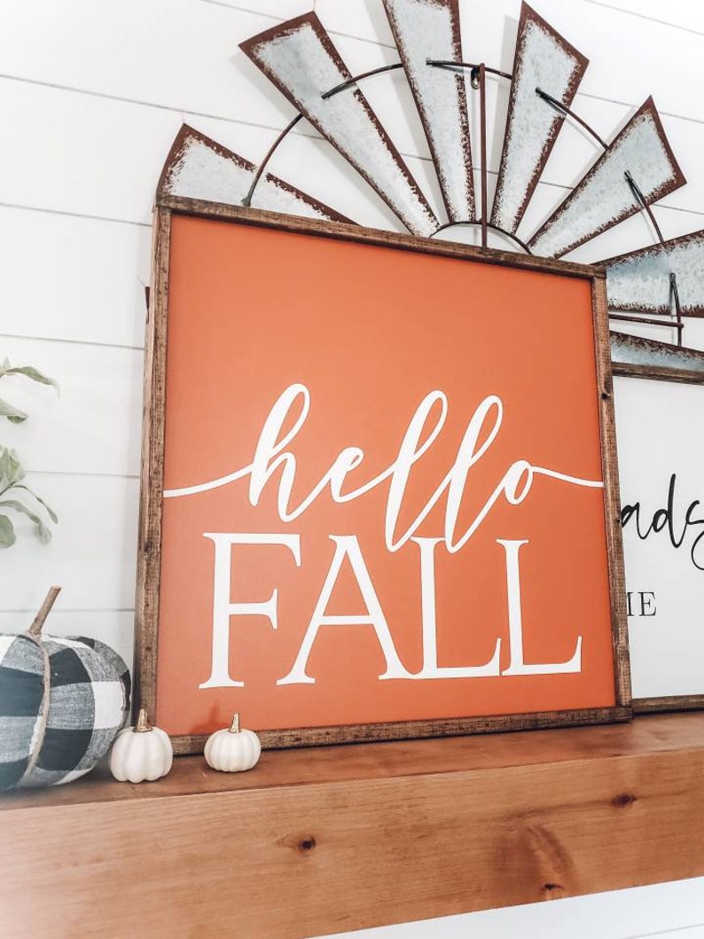 Hello Fall Sign Wood Sign Fall Sign Hello Fall Fall Decor - Etsy