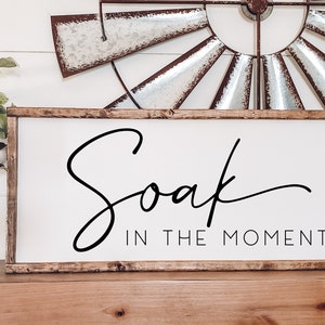 Bathroom Sign, Soak in the Moment Sign, Bathroom Wall Decor, Framed ...