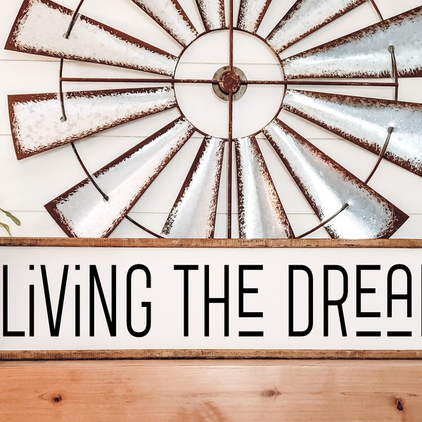 Living the Dream Wood Sign - Etsy