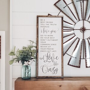 Love Like Crazy Sign, Framed Wood Sign, Bedroom Wall Art, Wedding Gift ...