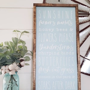 Spring Sign, Spring Favorite Things Sign, Spring Words List Sign ...