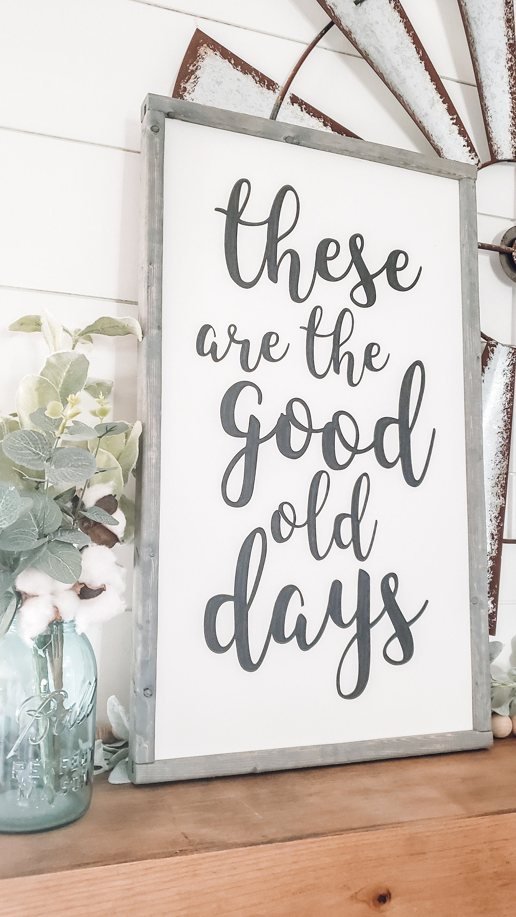 These Are The Good Old Days Sign Framed Wood Sign Family | Etsy