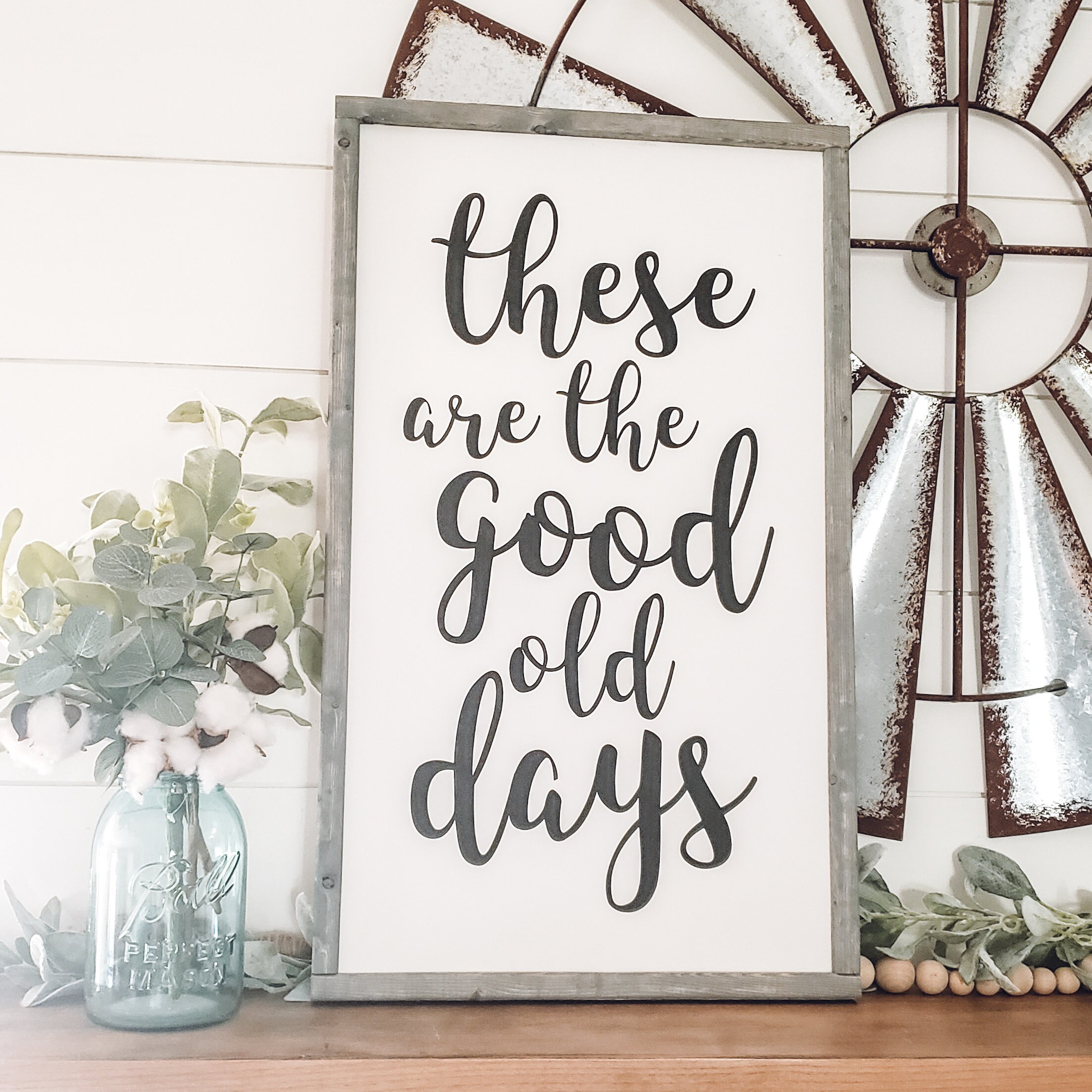 These Are The Good Old Days Sign Framed Wood Sign Family | Etsy
