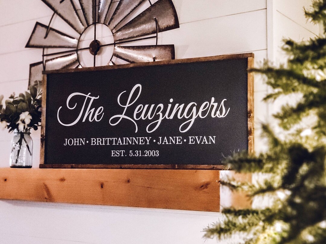 Last Name Sign, Family Established Sign, Family Name Sign, Wood Sign ...