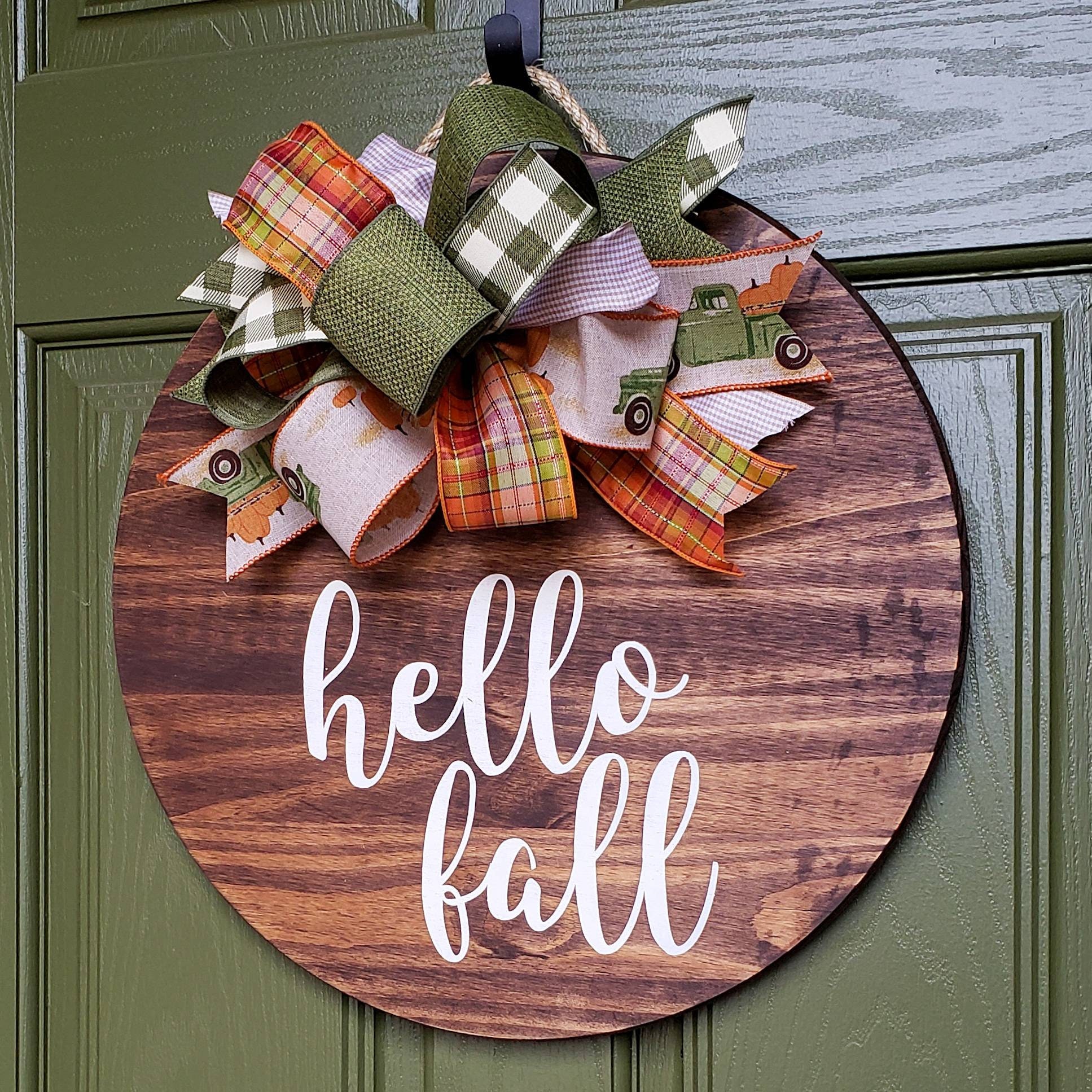 Home & Living Welcome Door Hanger Hello Fall 18 Inch Wood Door Hanger ...