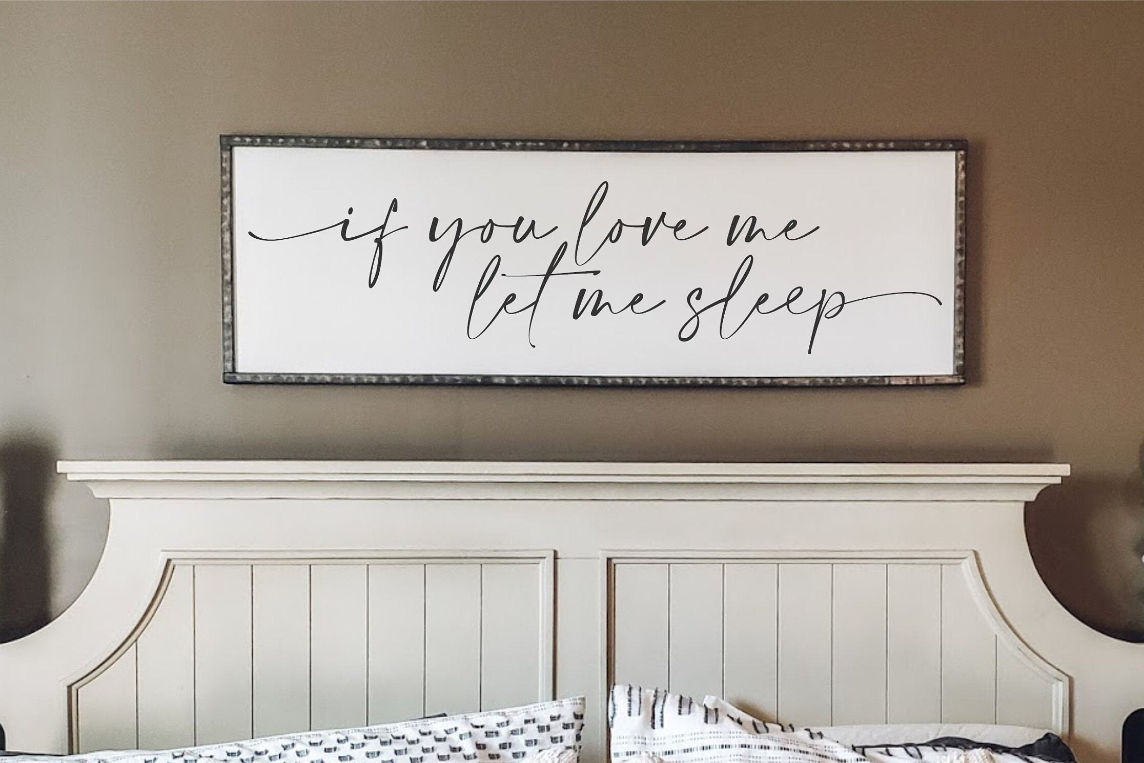 Home & Living Farmhouse Bedroom Wall Decor Framed Wooden Sign Above Bed ...