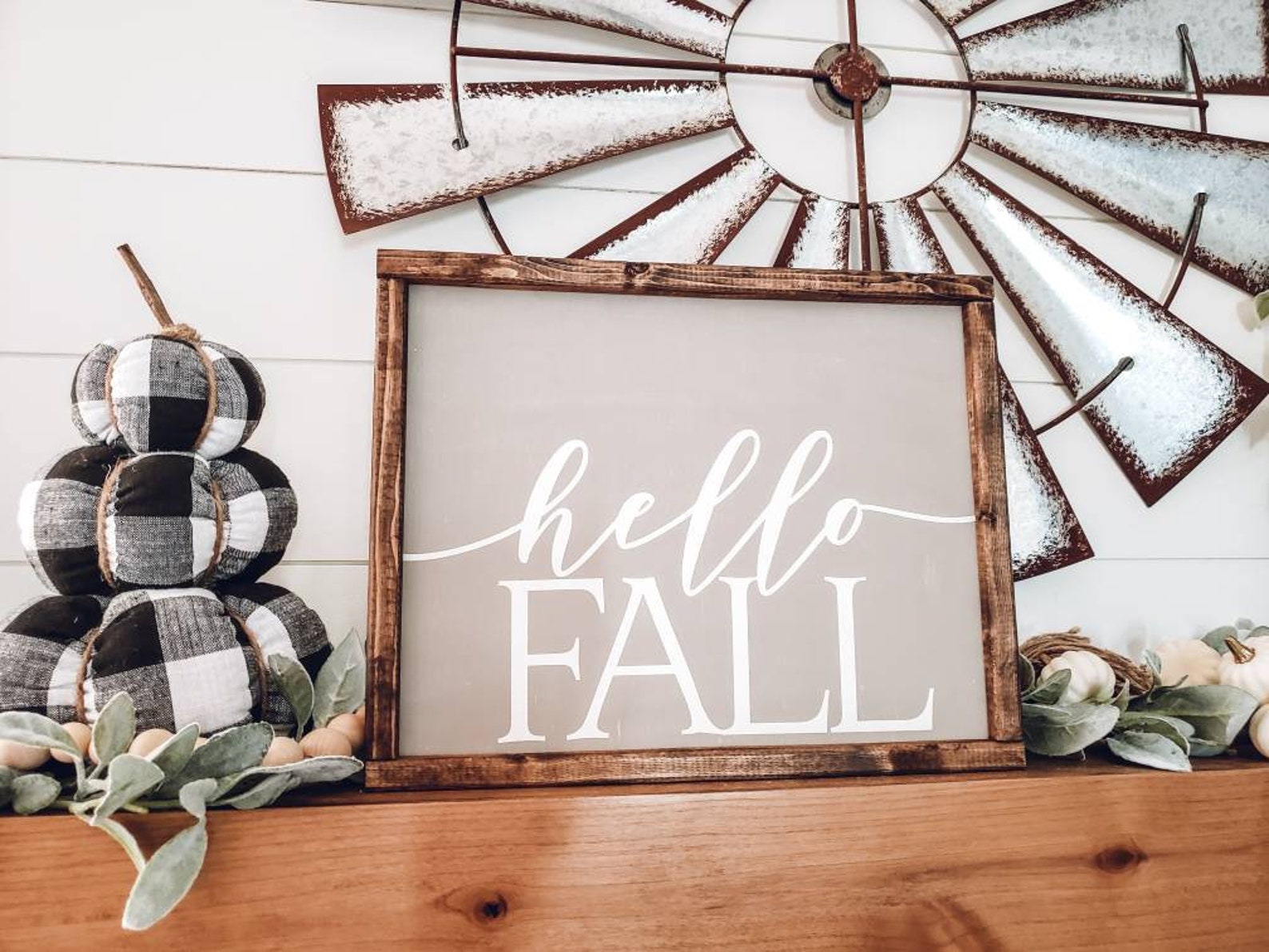Hello Fall Sign Wood Sign Fall Sign Hello Fall Fall Decor | Etsy