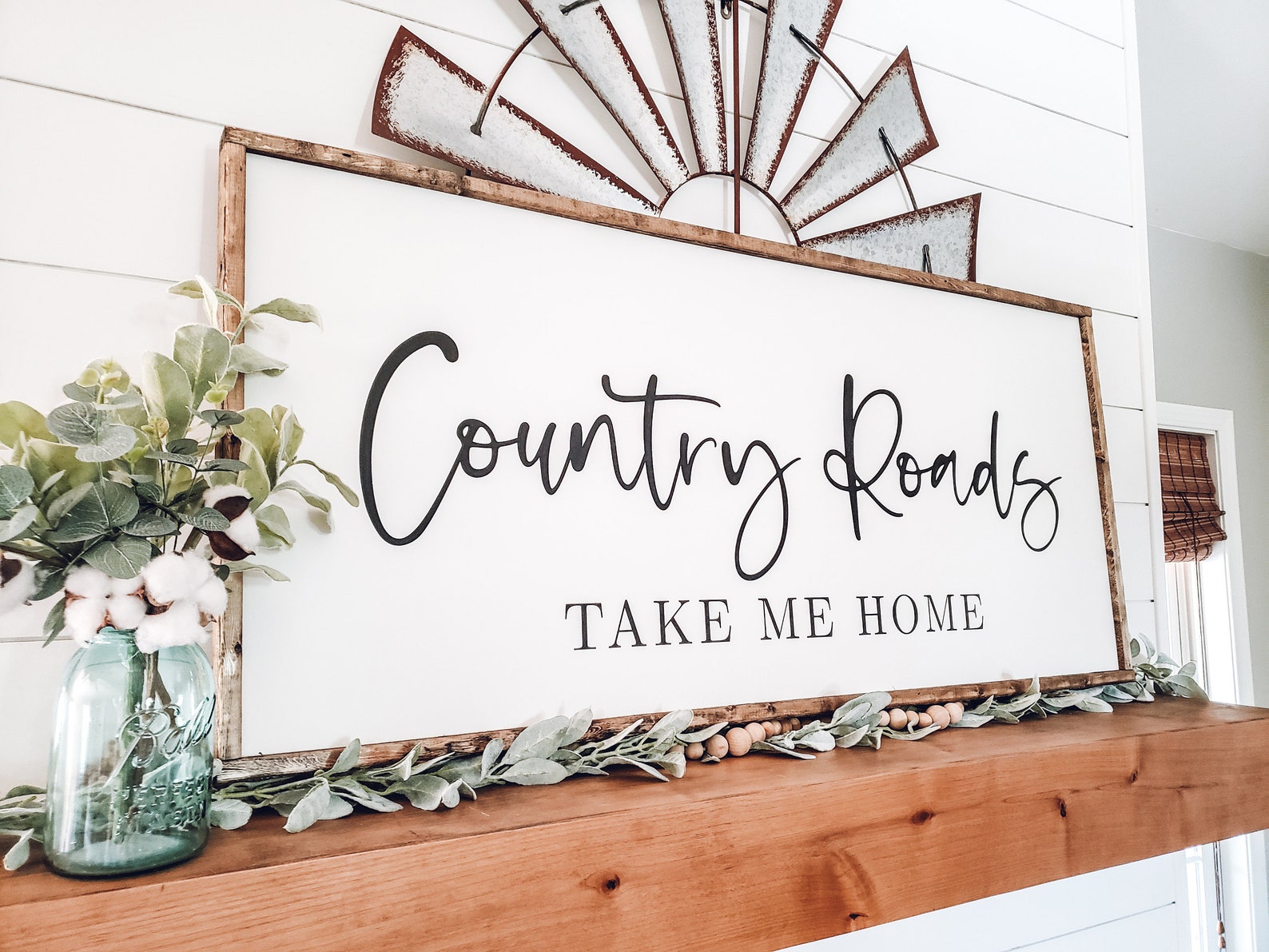 Country Roads Take Me Home Sign Framed Wood Sign Family Room | Etsy
