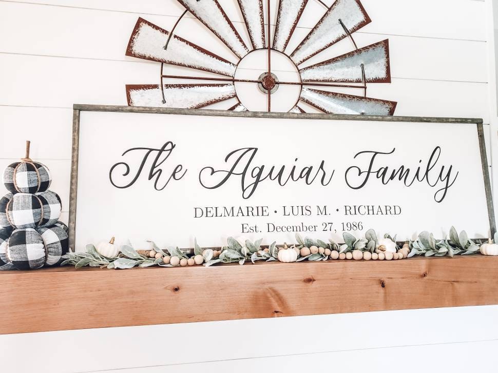 Family Name Sign Last Name Sign Family Established Sign | Etsy