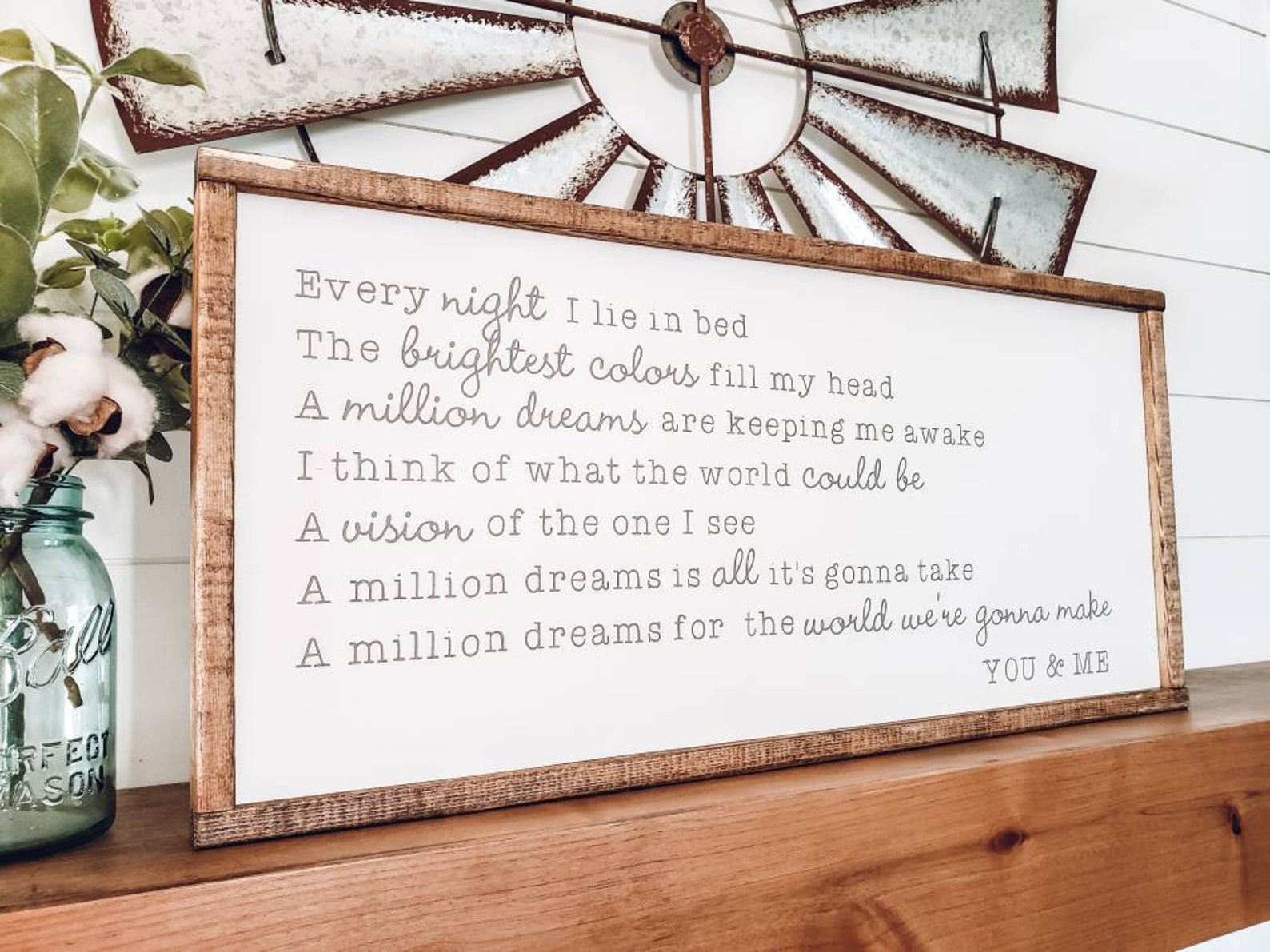 A Million Dreams Sign the Greatest Showman Sign Pink Lyrics - Etsy
