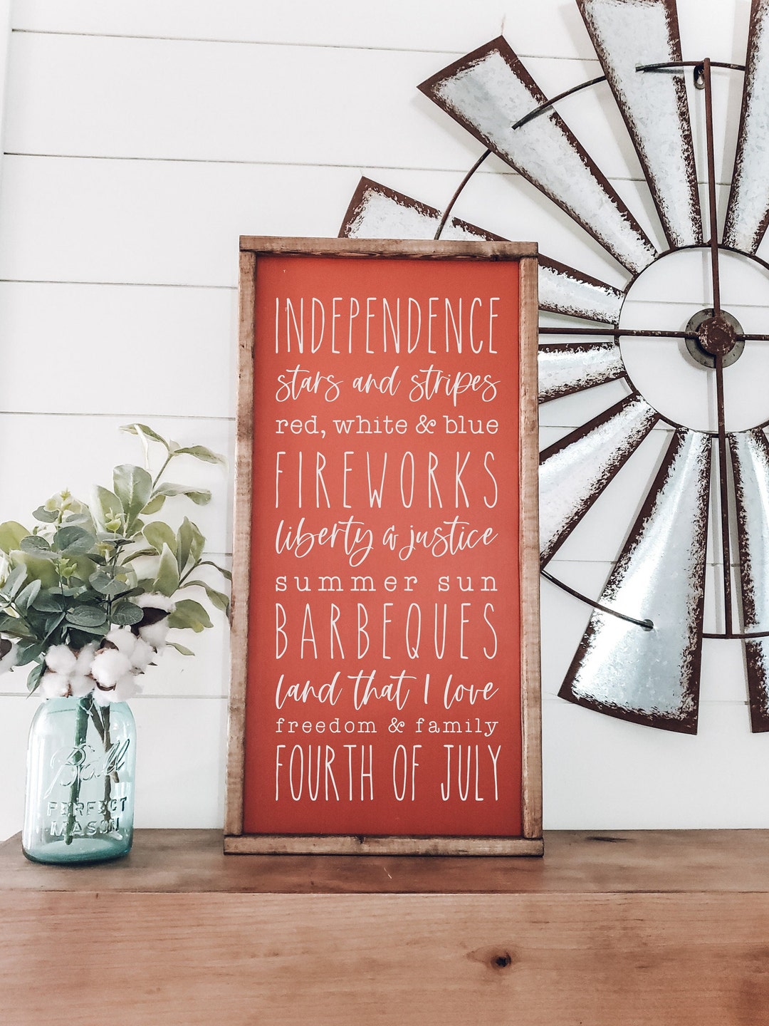 4th of July Favorite Things Sign, Summer Words List Sign, Framed Wood ...