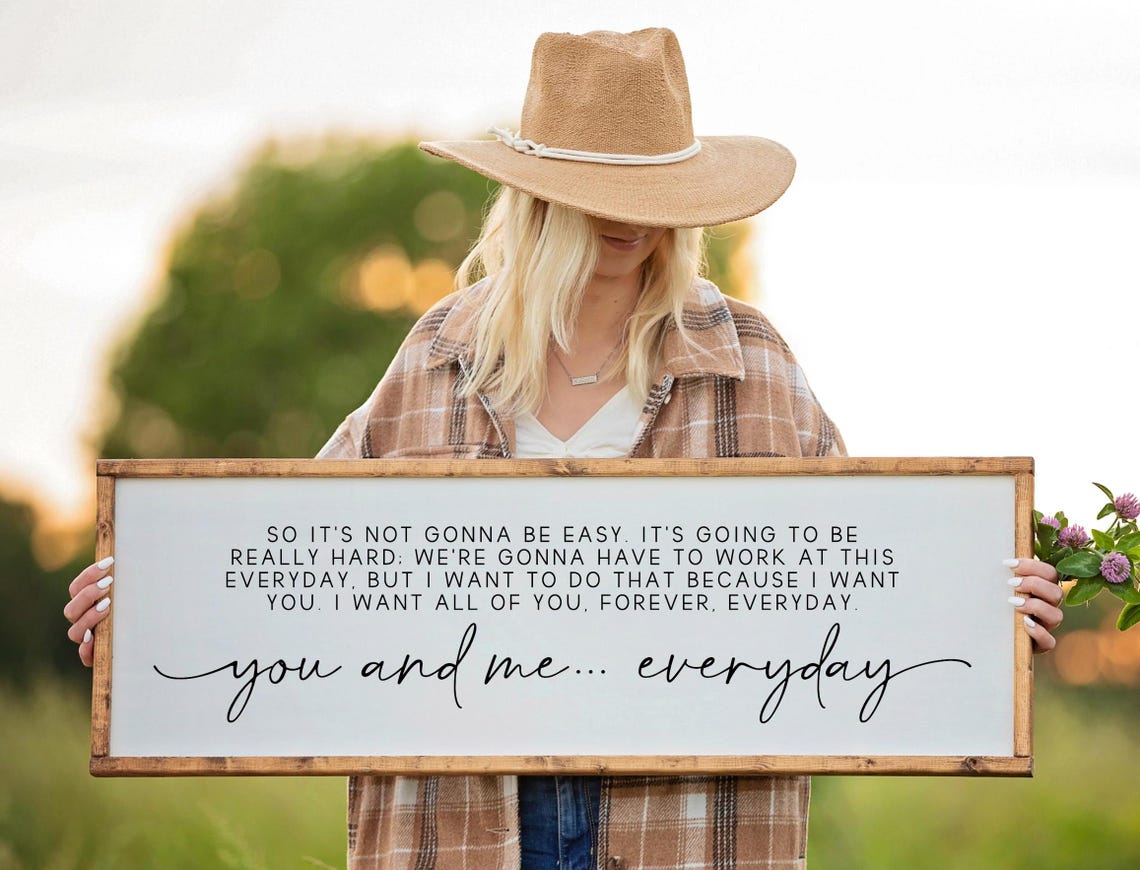 The Notebook Quote Wood Sign, Wedding Gift, Bedroom Wall Art ...
