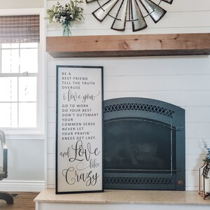 Love Like Crazy Sign, Framed Wood Sign, Bedroom Wall Art, Wedding Gift ...