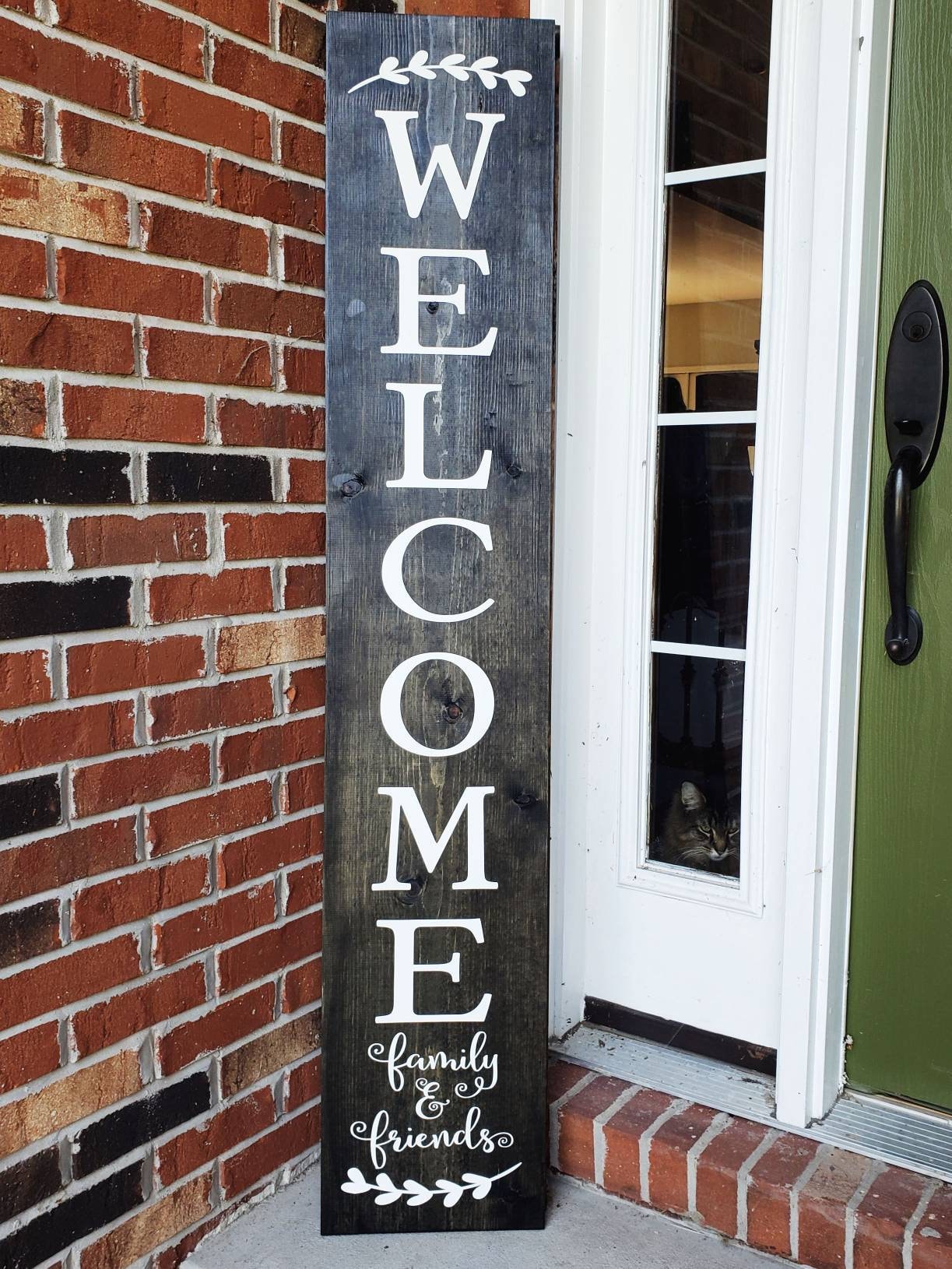 Welcome Sign Porch Sign Front Door Welcome Sign Leaning | Etsy