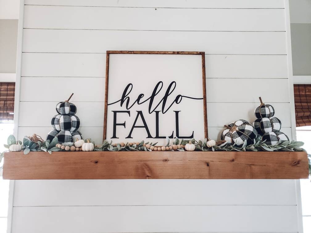 Hello Fall Sign, Wood Sign, Fall Sign, Hello Fall, Fall Decor, Autumn ...
