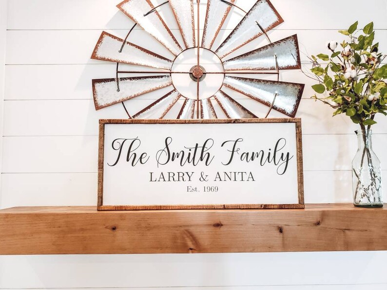 Family Established Sign Last Name Sign Family Sign First - Etsy