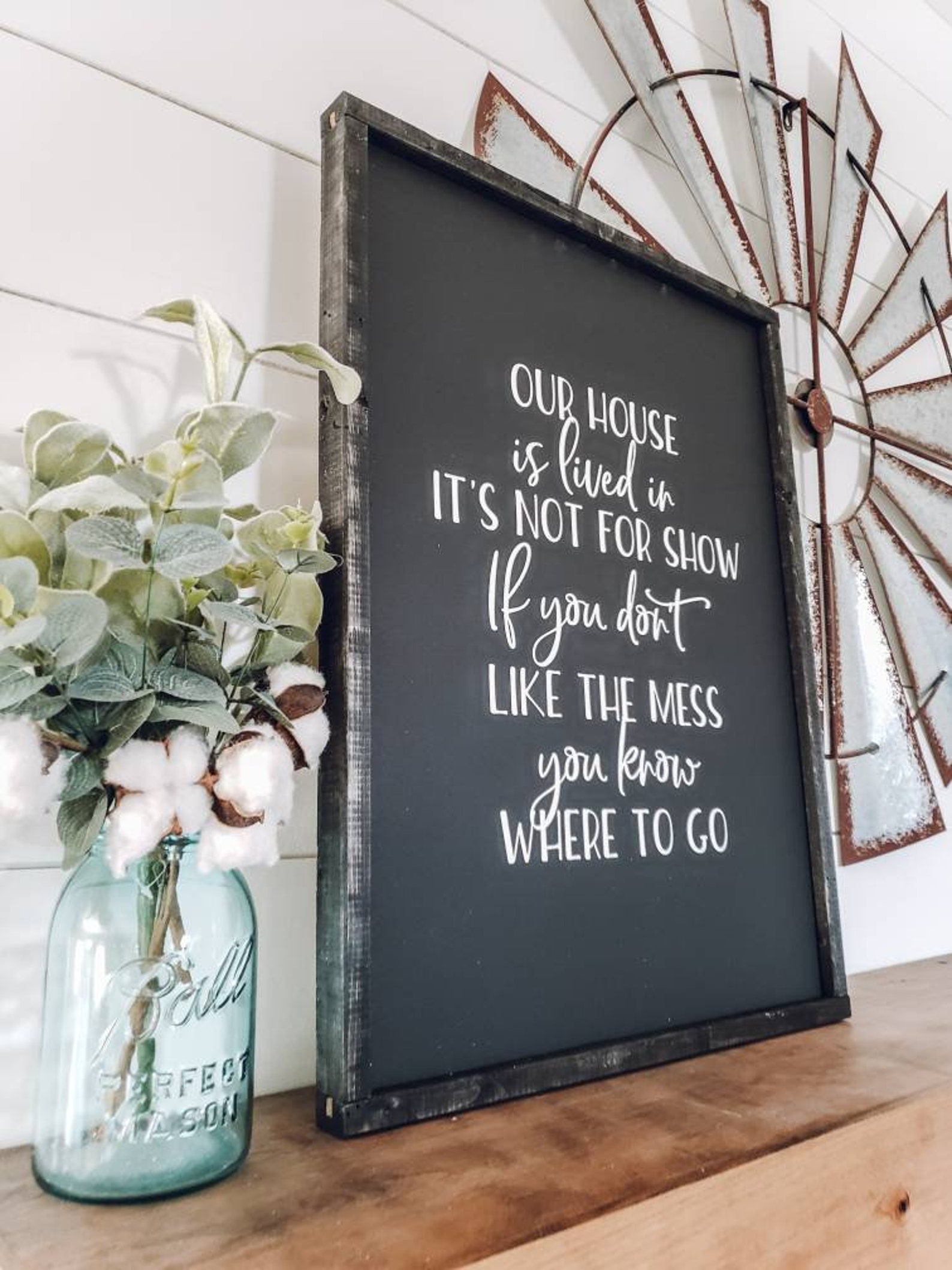 Our House is Lived in Sign Wood Sign Farmhouse Sign Funny - Etsy