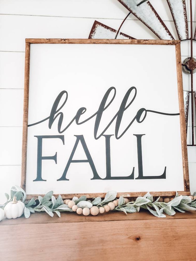 Hello Fall Sign Wood Sign Fall Sign Hello Fall Fall Decor - Etsy