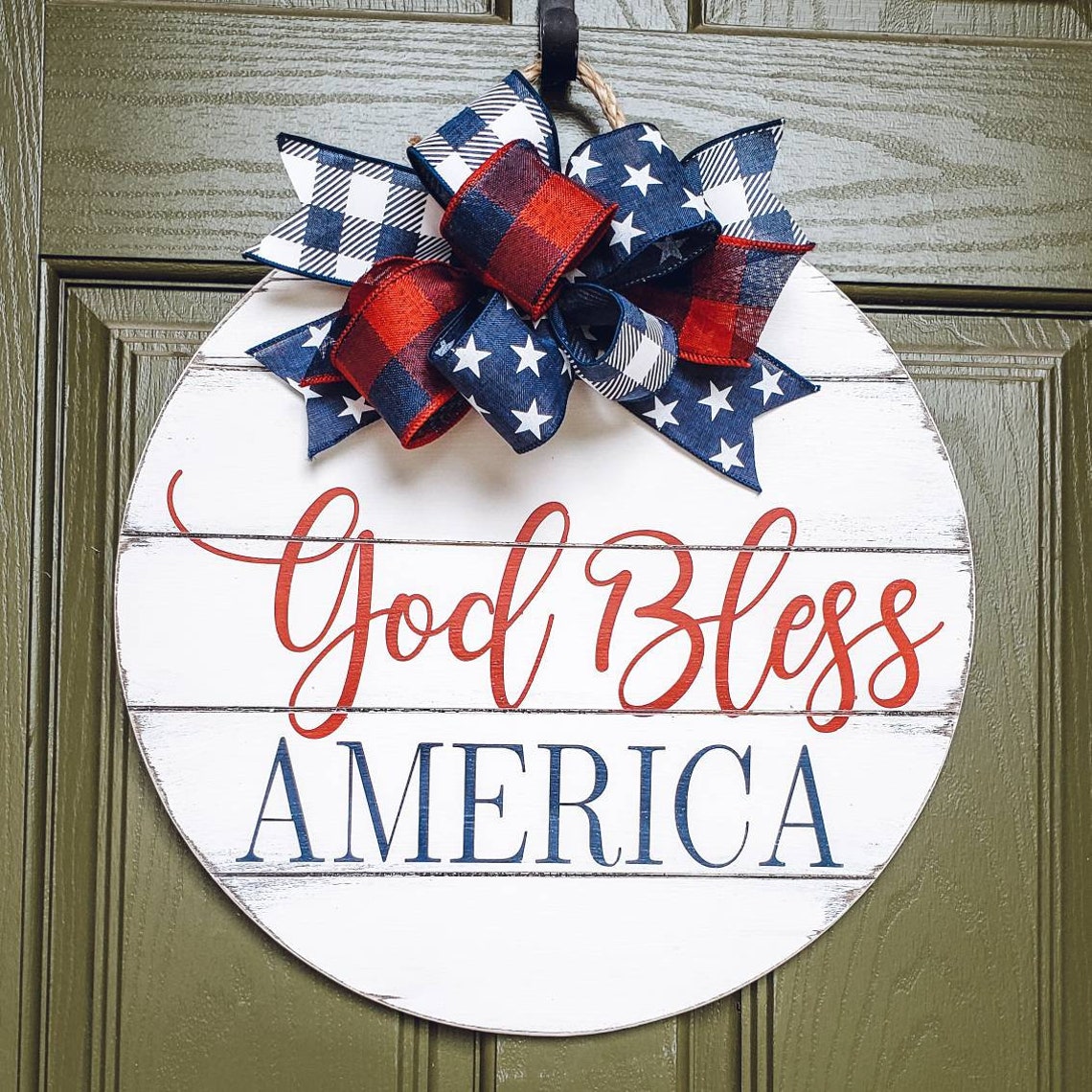 God Bless America Door Hanger Patriotic Door Hanger 4th Of Etsy