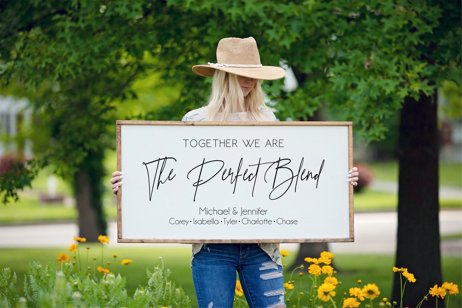 The Perfect Blend Sign Blended Family Name Sign Blended - Etsy