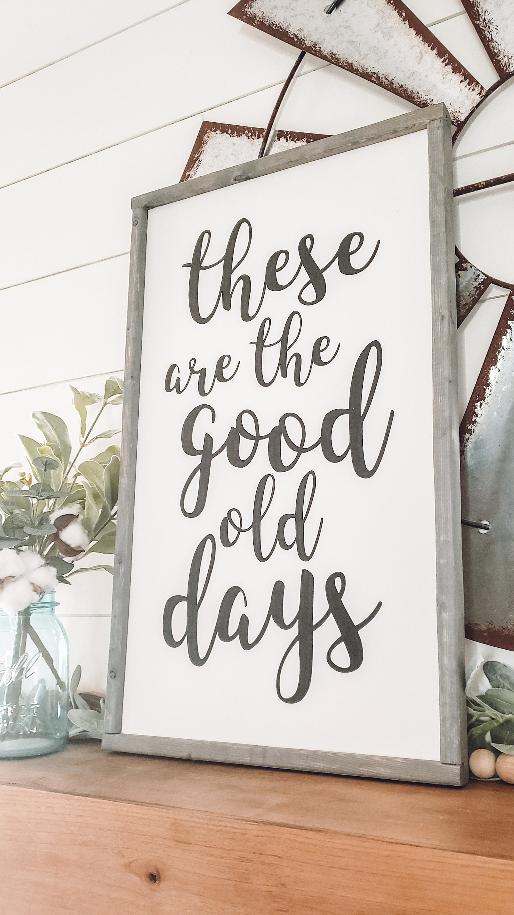 These Are The Good Old Days Sign Framed Wood Sign Family | Etsy