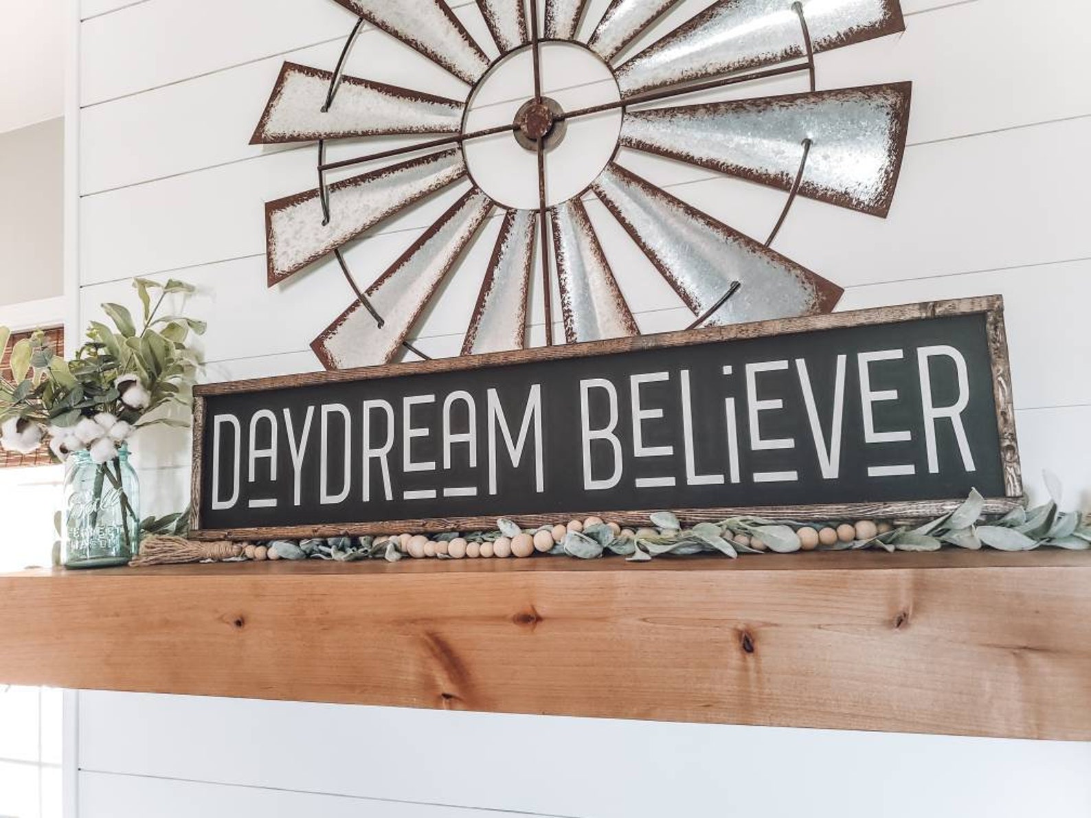 Daydream Believer Wood Sign, Boho Wall Decor, Framed Wooden Signs ...