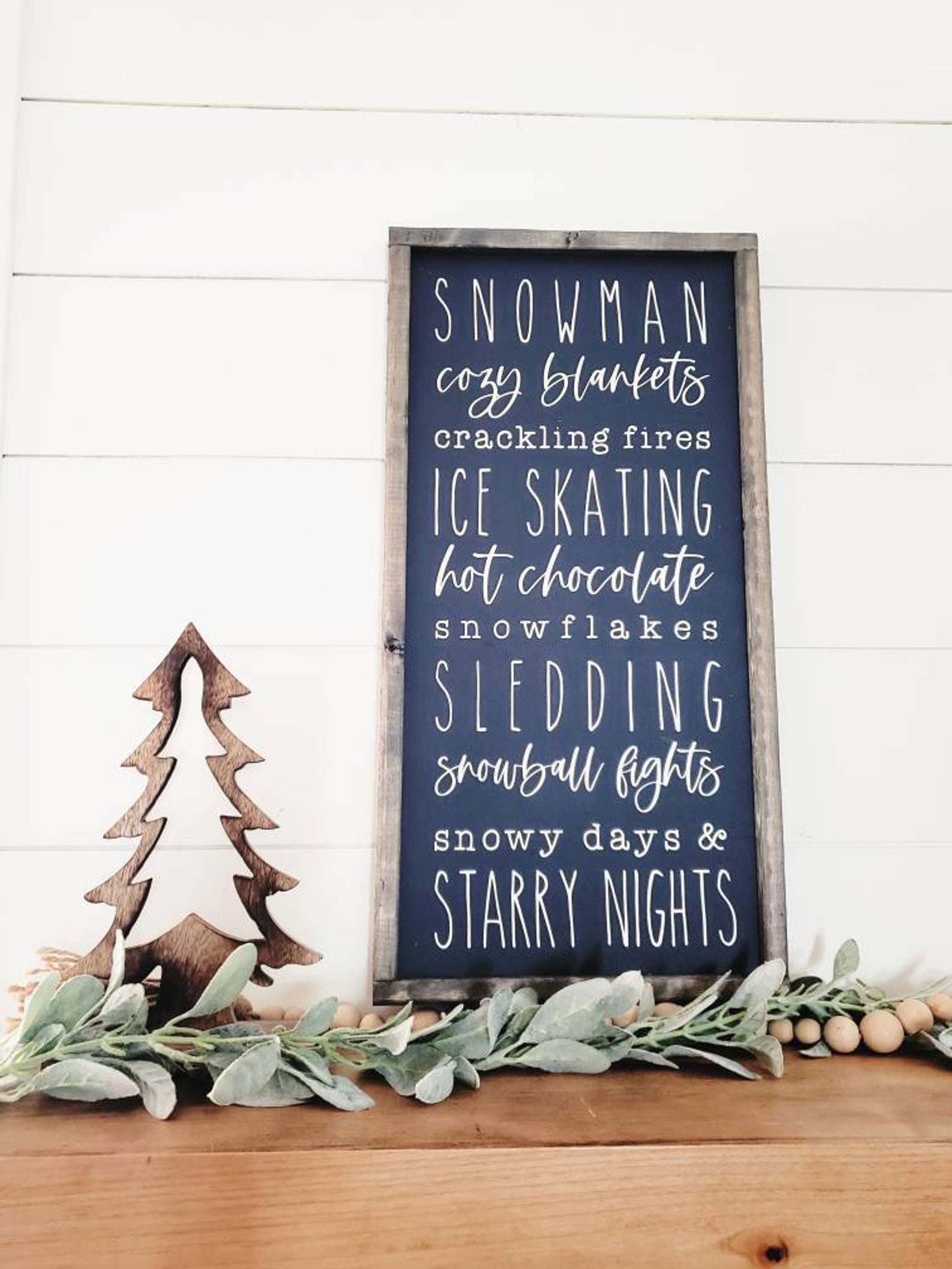 Winter Sign Winter Favorites Sign Winter Words List Sign - Etsy