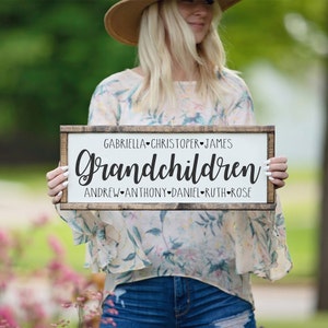Gift for Grandparent, Gift From Grandchildren, Grandchildren Names Sign ...